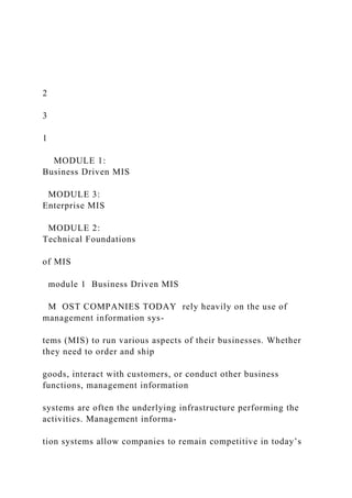 231 MODULE 1 Business Driven MIS MOD.docx