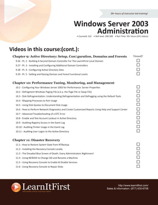 Windows Server 2003 Administration | PDF