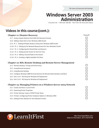Windows Server 2003 Administration | PDF