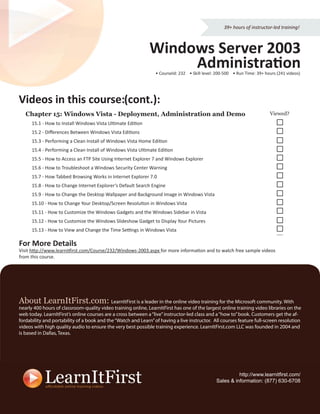 Windows Server 2003 Administration | PDF