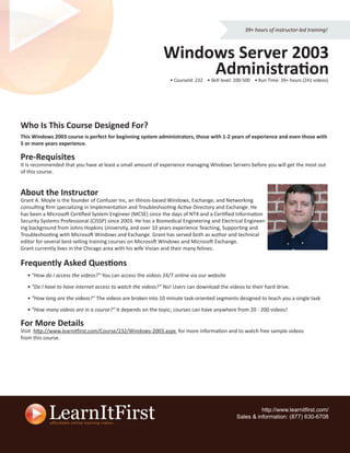 Windows Server 2003 Administration | PDF