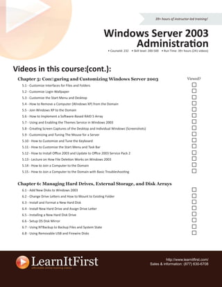 Windows Server 2003 Administration | PDF