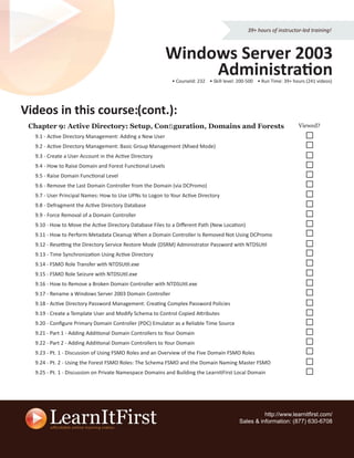 Windows Server 2003 Administration | PDF
