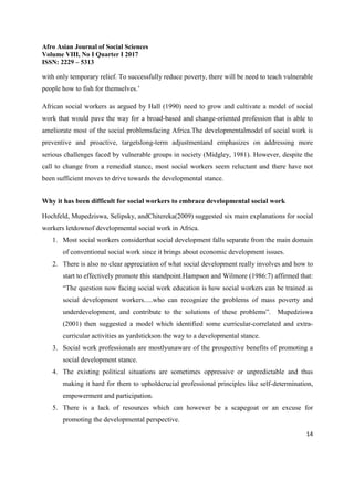 The Social Work Profession in Zimbabwe: A Critical Approach on the ...