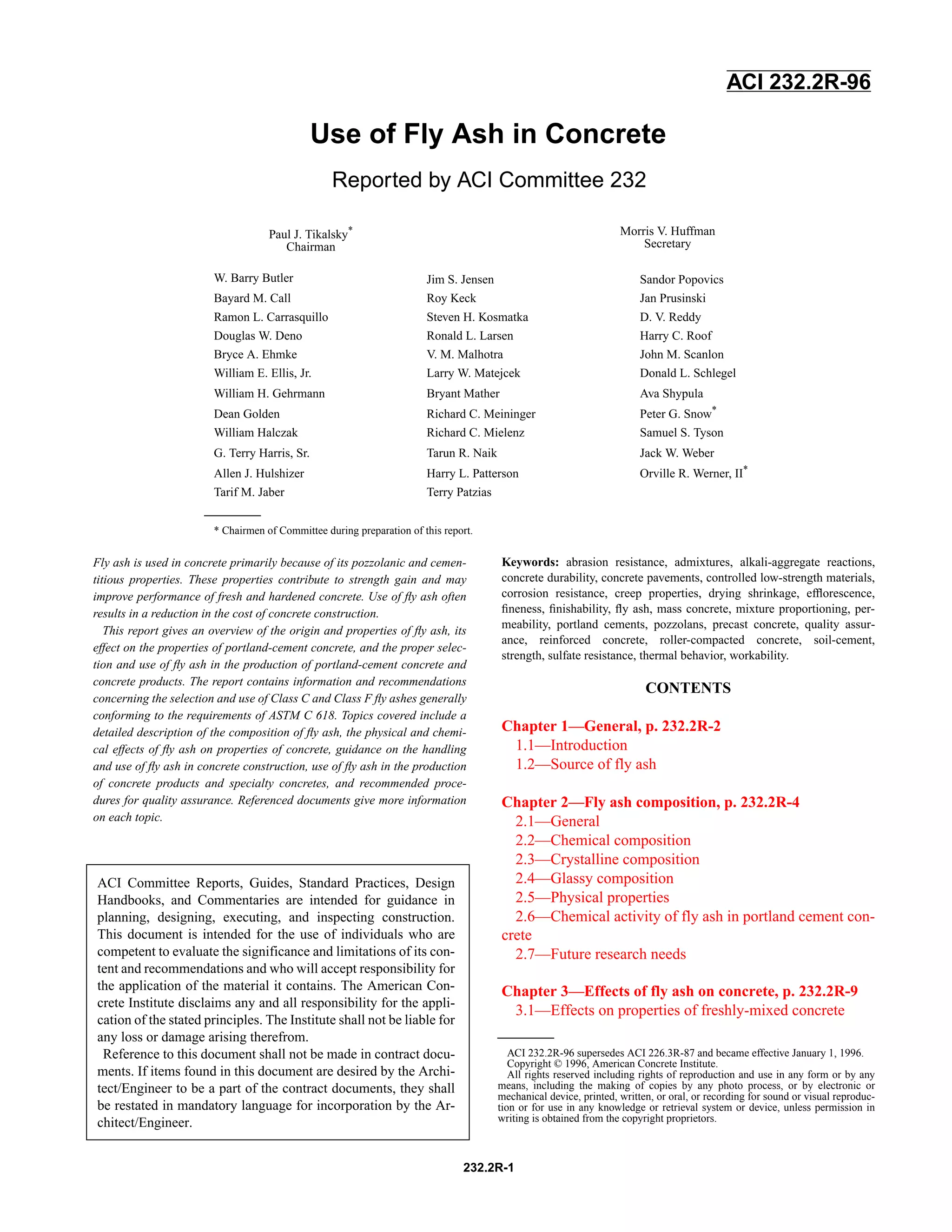 232.2 r 96 - use of fly ash in concrete | PDF