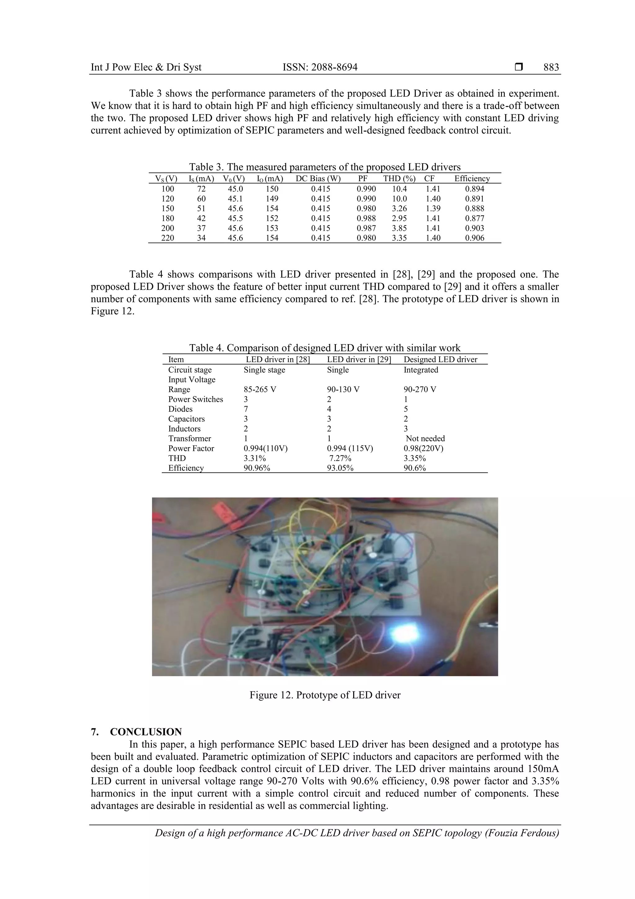 Design of a high performance AC-DC LED driver based on SEPIC topology | PDF