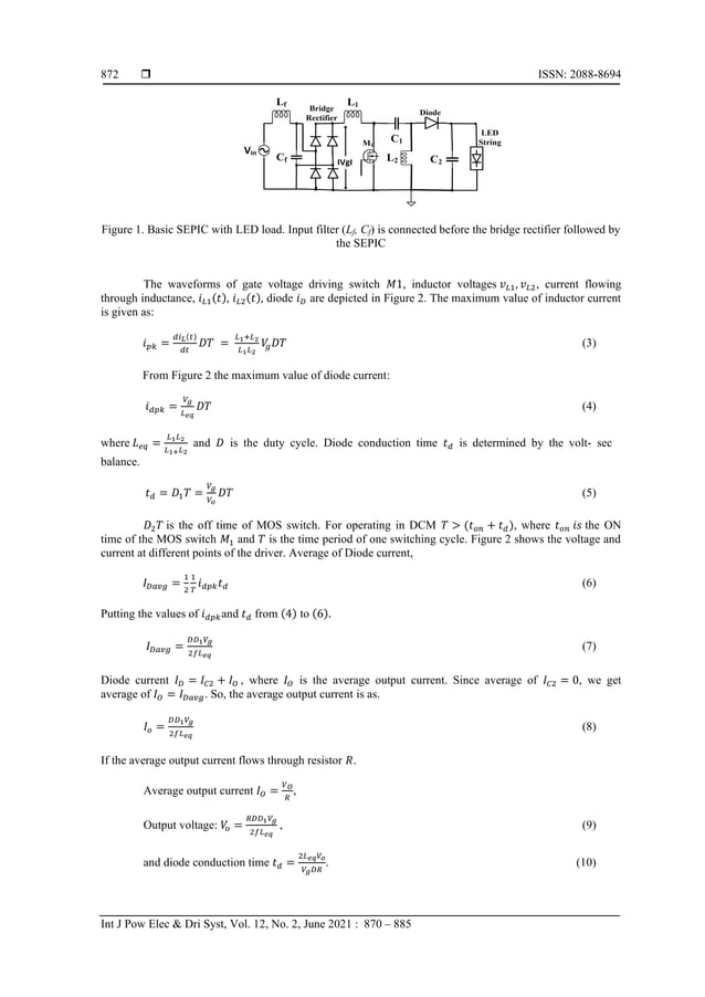 Design of a high performance AC-DC LED driver based on SEPIC topology | PDF | Consumer ...