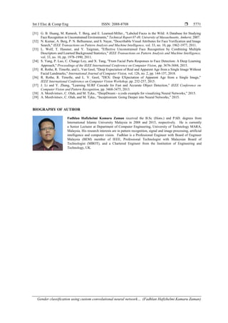 Gender classification using custom convolutional neural networks architecture | PDF