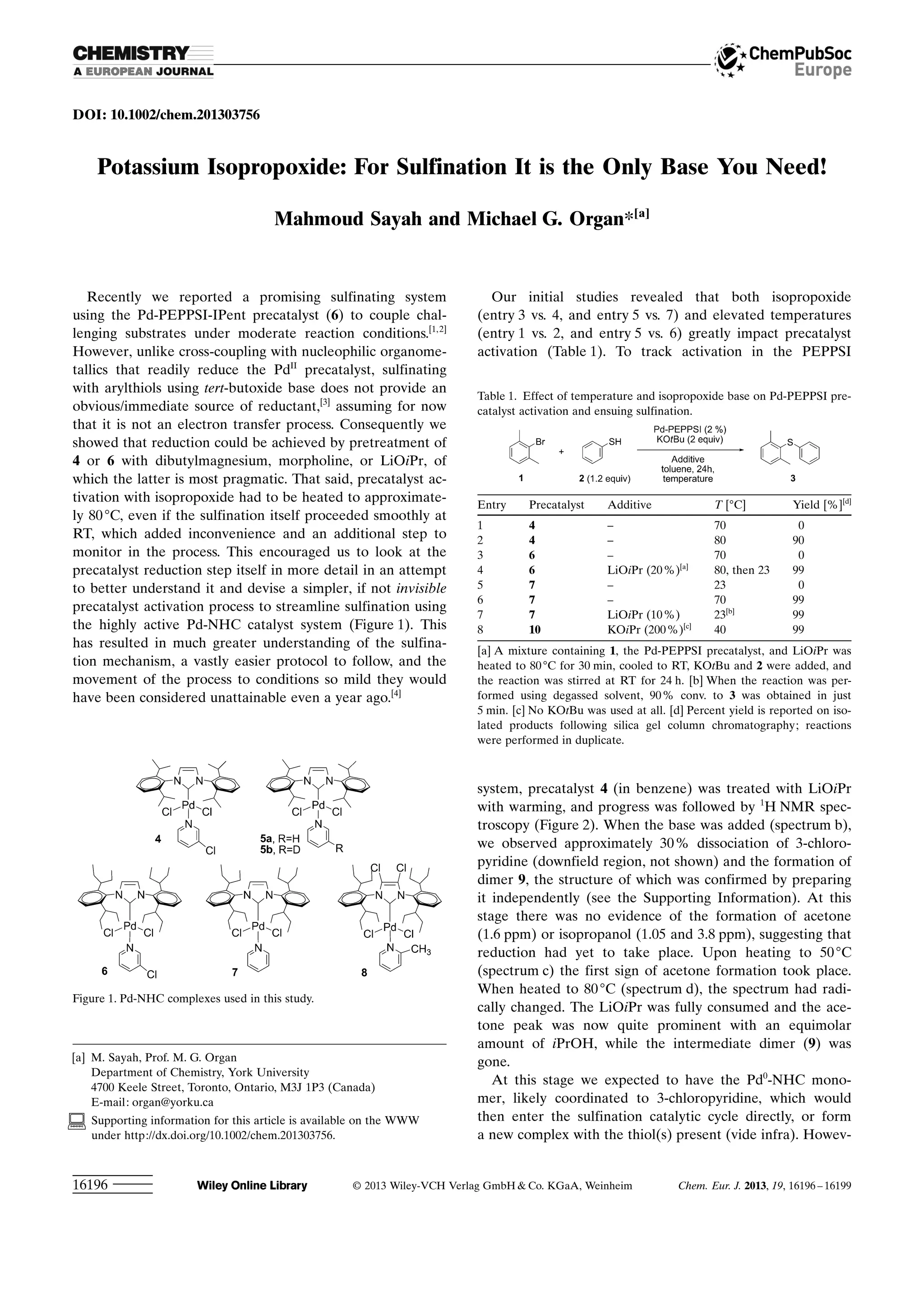 Potassium Isopropoxide- For Sulfination It is the Only Base You Need! | PDF