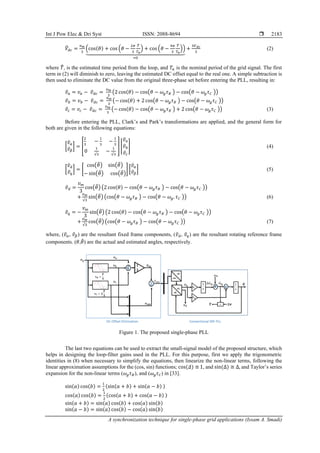 A synchronization technique for single-phase grid applications | PDF