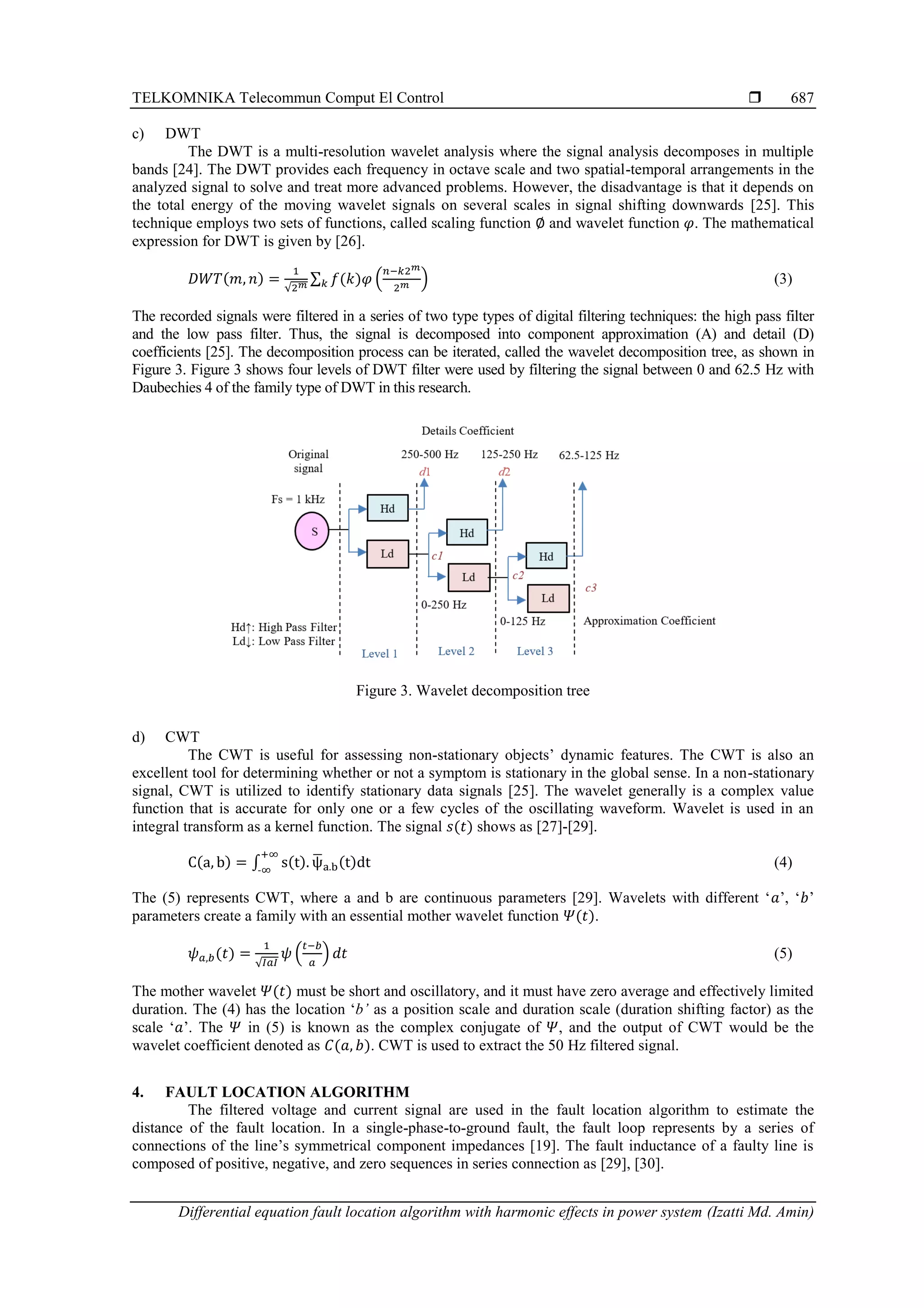 Differential equation fault location algorithm with harmonic effects in power system | PDF