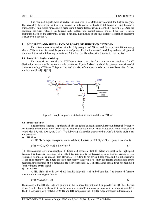 Differential equation fault location algorithm with harmonic effects in power system