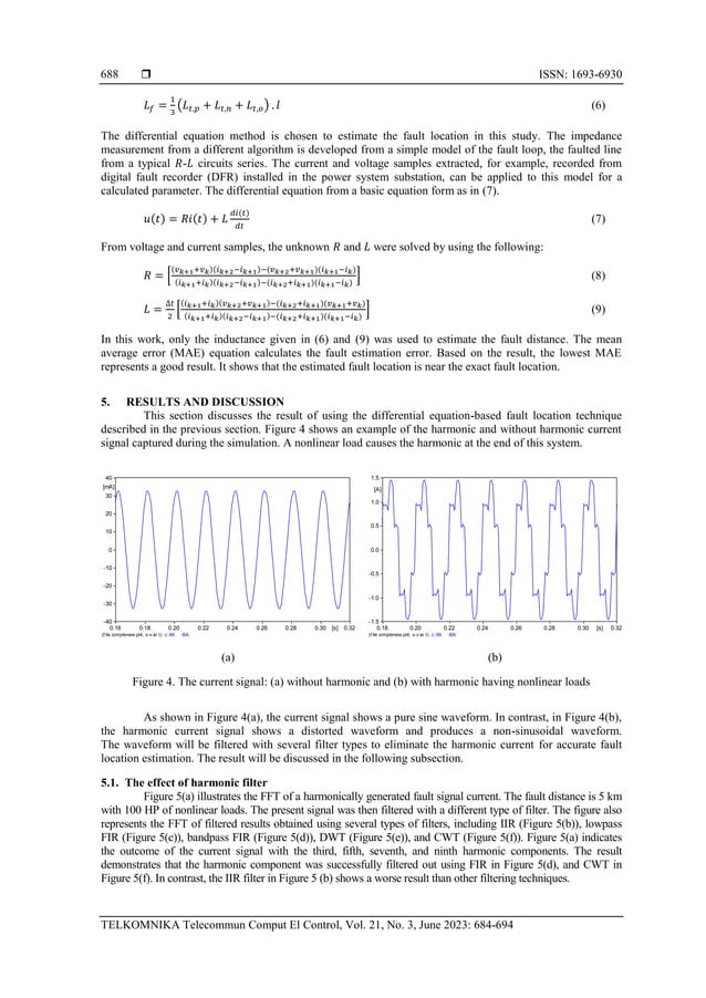 Differential equation fault location algorithm with harmonic effects in power system