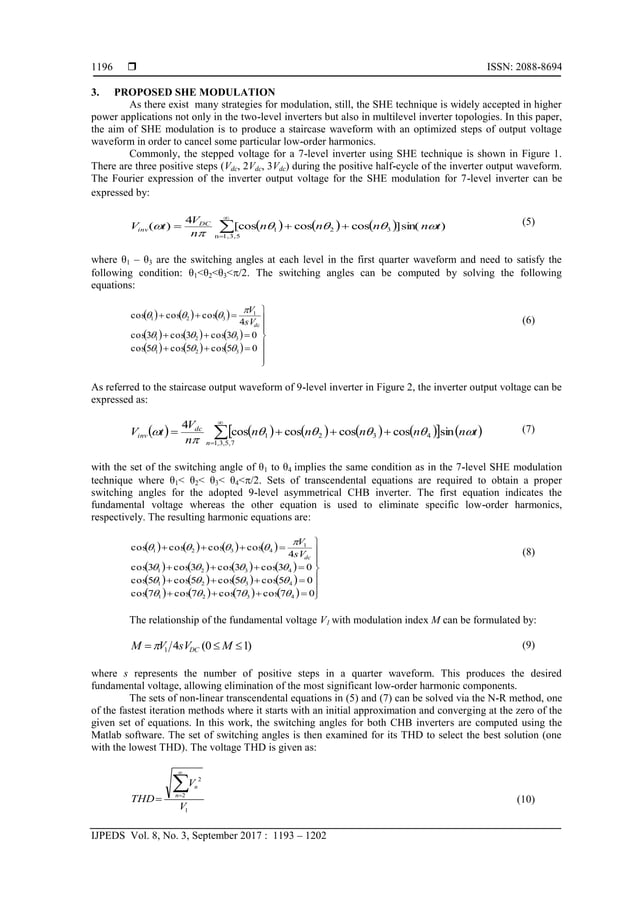 Selective Harmonic Elimination Based on Newton-raphson Method for ...