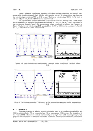 Selective Harmonic Elimination Based on Newton-raphson Method for Cascaded H-bridge Multilevel ...