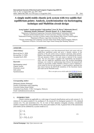 A simple multi-stable chaotic jerk system with two saddle-foci equilibrium points: Analysis ...