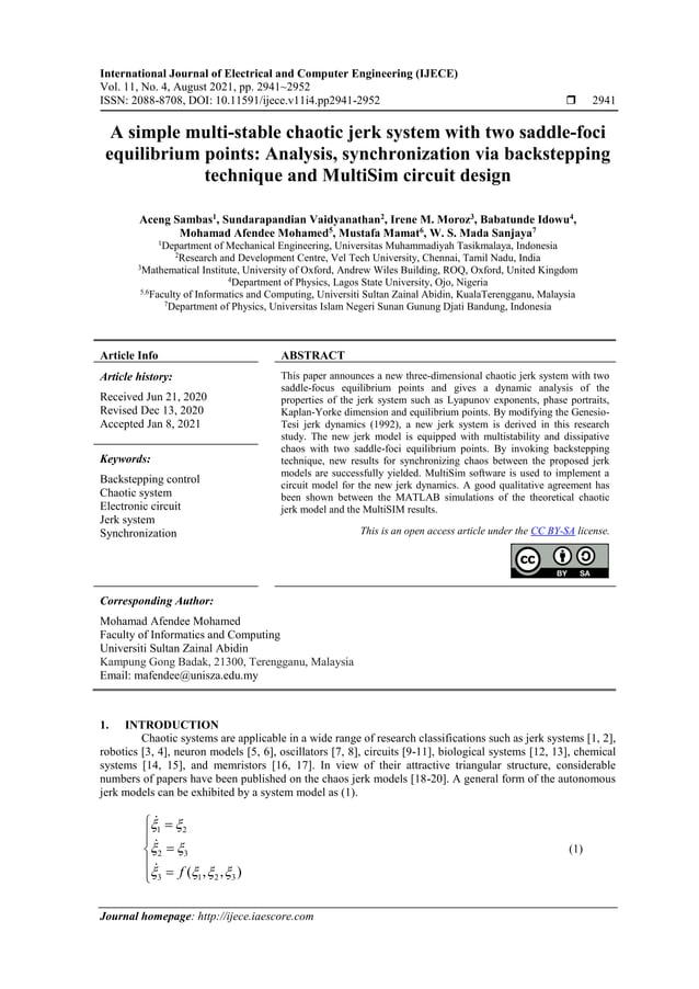 A simple multi-stable chaotic jerk system with two saddle-foci ...
