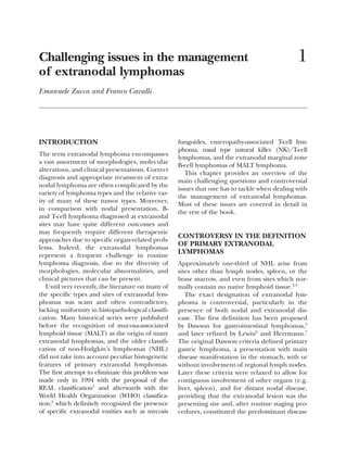 Extranodal Lymphomas Pathology And Management Cavalli Franco | PDF