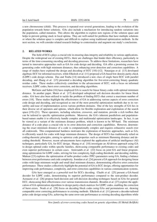 Newfamily of error-correcting codes based on genetic algorithms | PDF