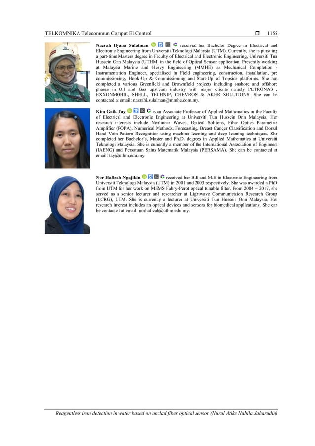 Reagentless iron detection in water based on unclad fiber optical ...