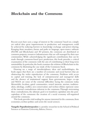 Blockchain And The Commons Vangelis Papadimitropoulos | PDF