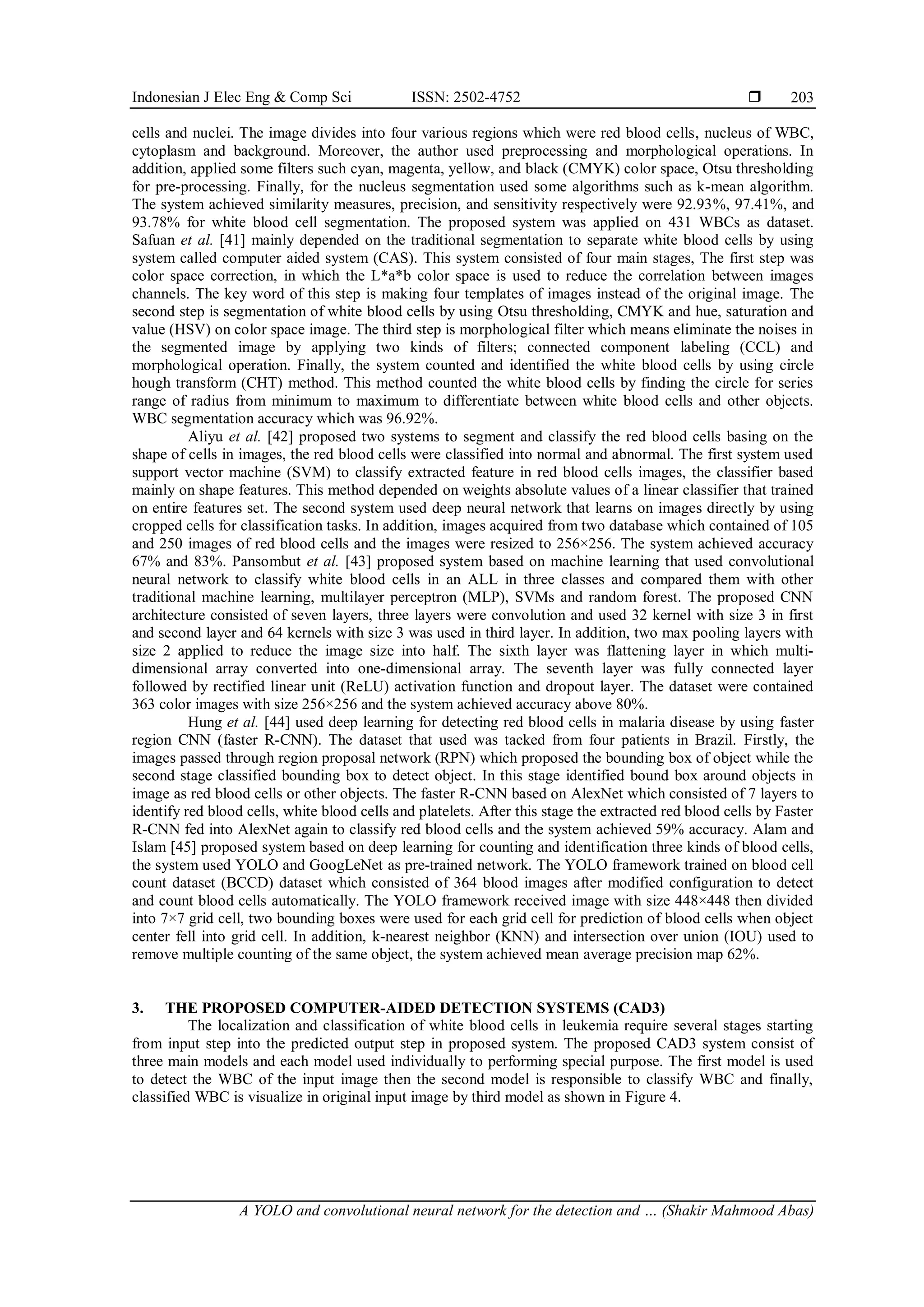 A Yolo And Convolutional Neural Network For The Detection And