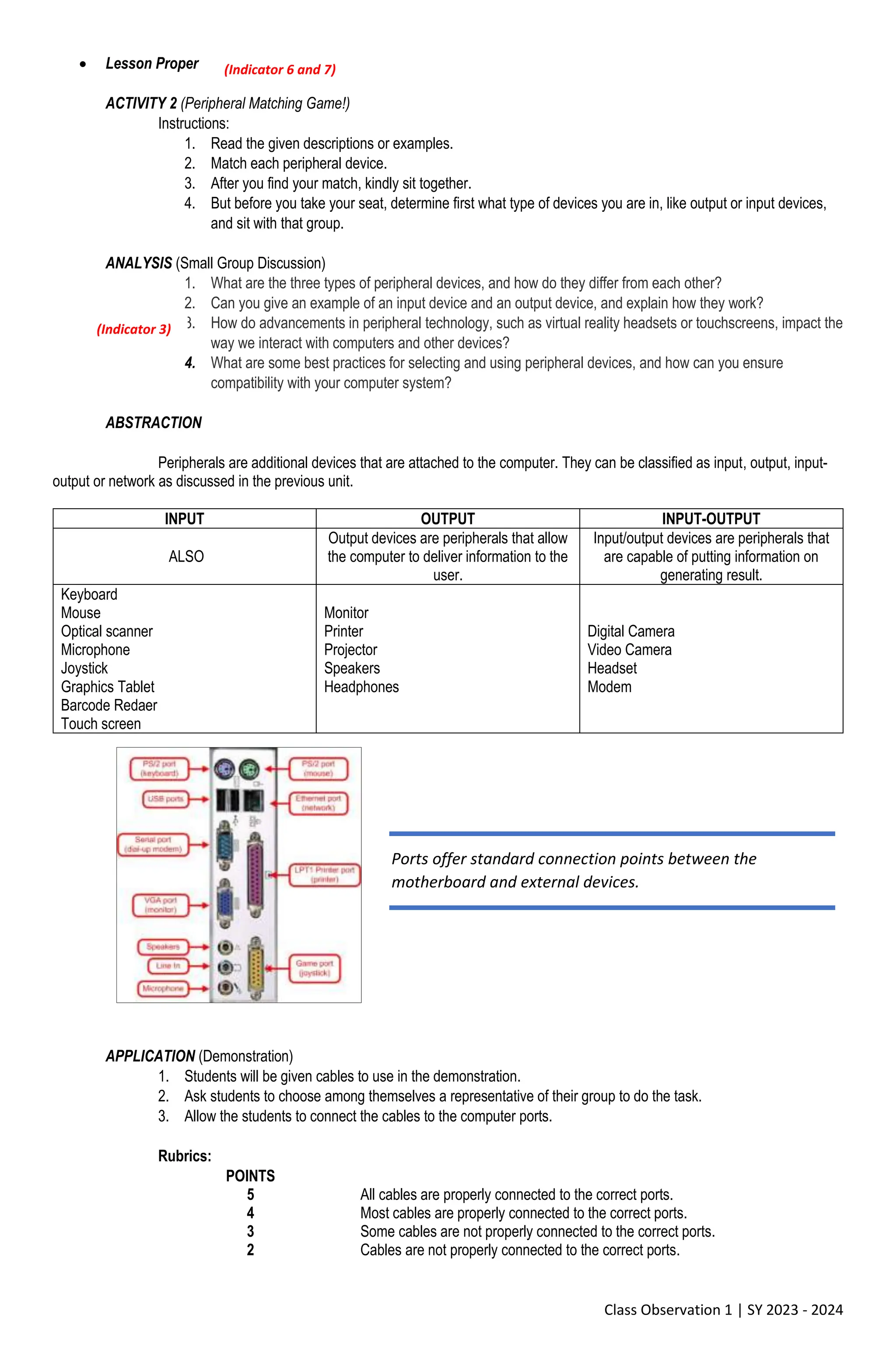 Peripherals and Ports | DOCX