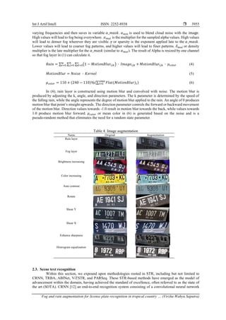 Fog and rain augmentation for license plate recognition in tropical ...