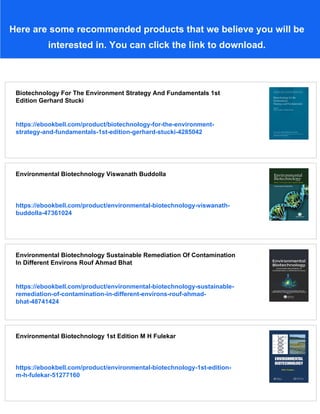 Environmental Biotechnology Fundamentals To Modern Techniques Sibi G | PDF