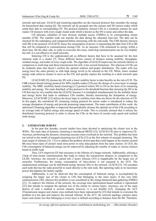 An energy efficient optimized cluster establishment methodology for sensor nodes in WSN | PDF