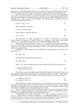 An energy efficient optimized cluster establishment methodology for ...