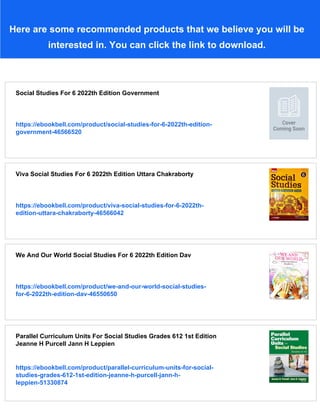 Social Studies For 6 2022th Edition Government | PDF