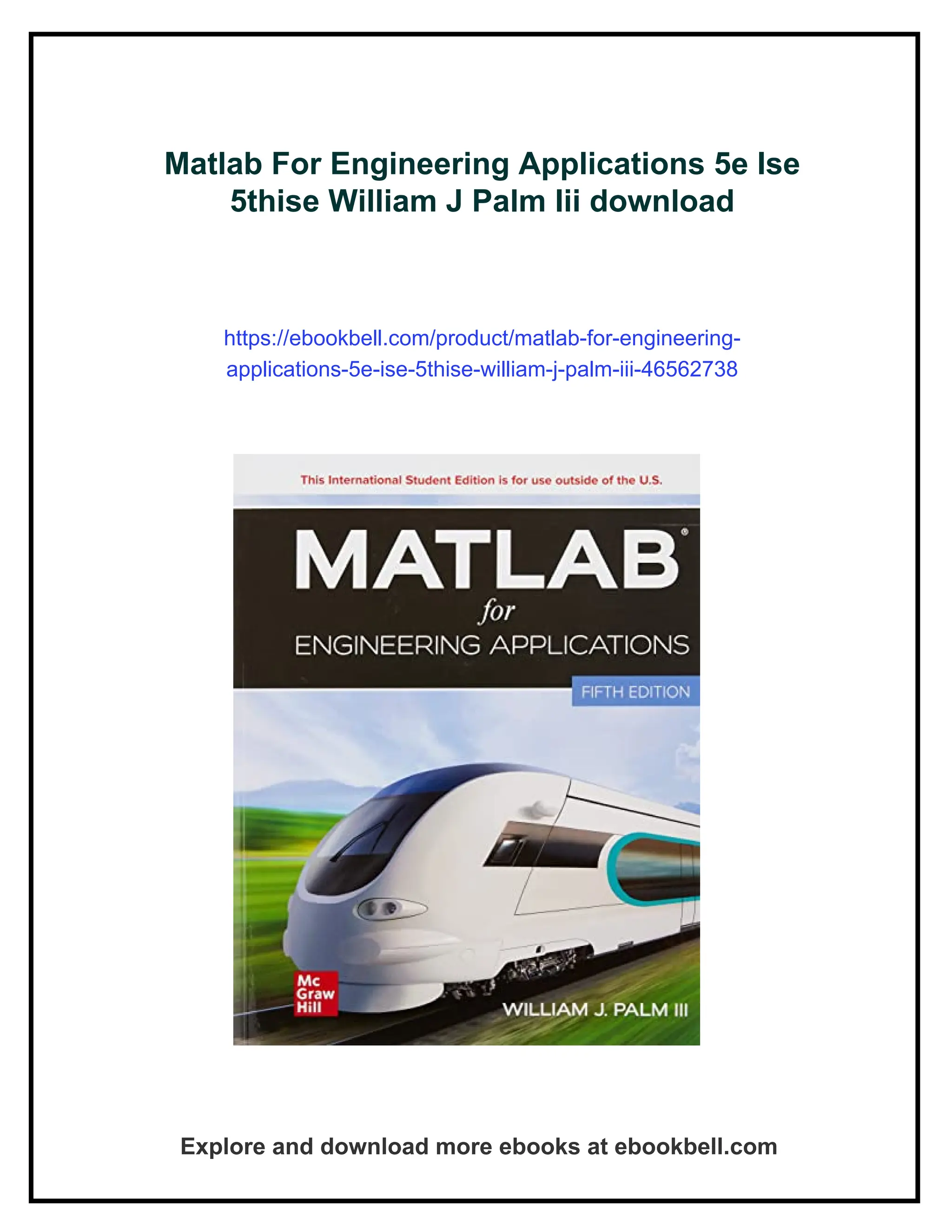 Matlab For Engineering Applications 5e Ise 5thise William J Palm Iii | PDF