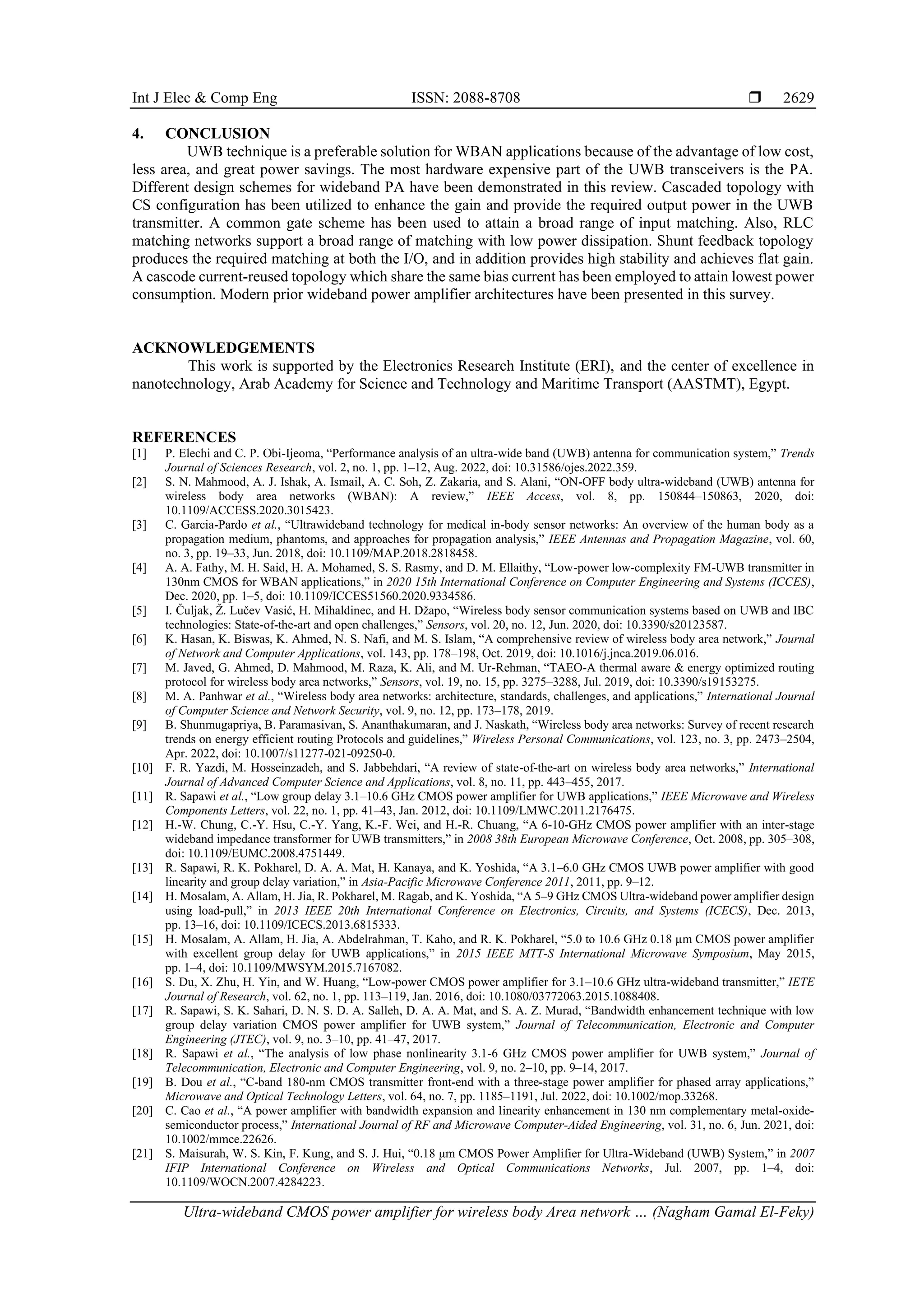 Ultra-wideband CMOS power amplifier for wireless body area network ...