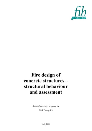 Fib 46 Fire Design Of Concrete Structures Structural Behaviour And ...