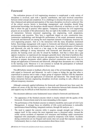 Fib 48 Formwork And Falsework For Heavy Construction Fib | PDF