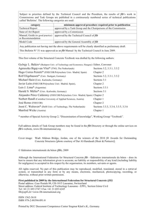 Fib 51 Structural Concrete Textbook On Behaviour Design And Performance ...