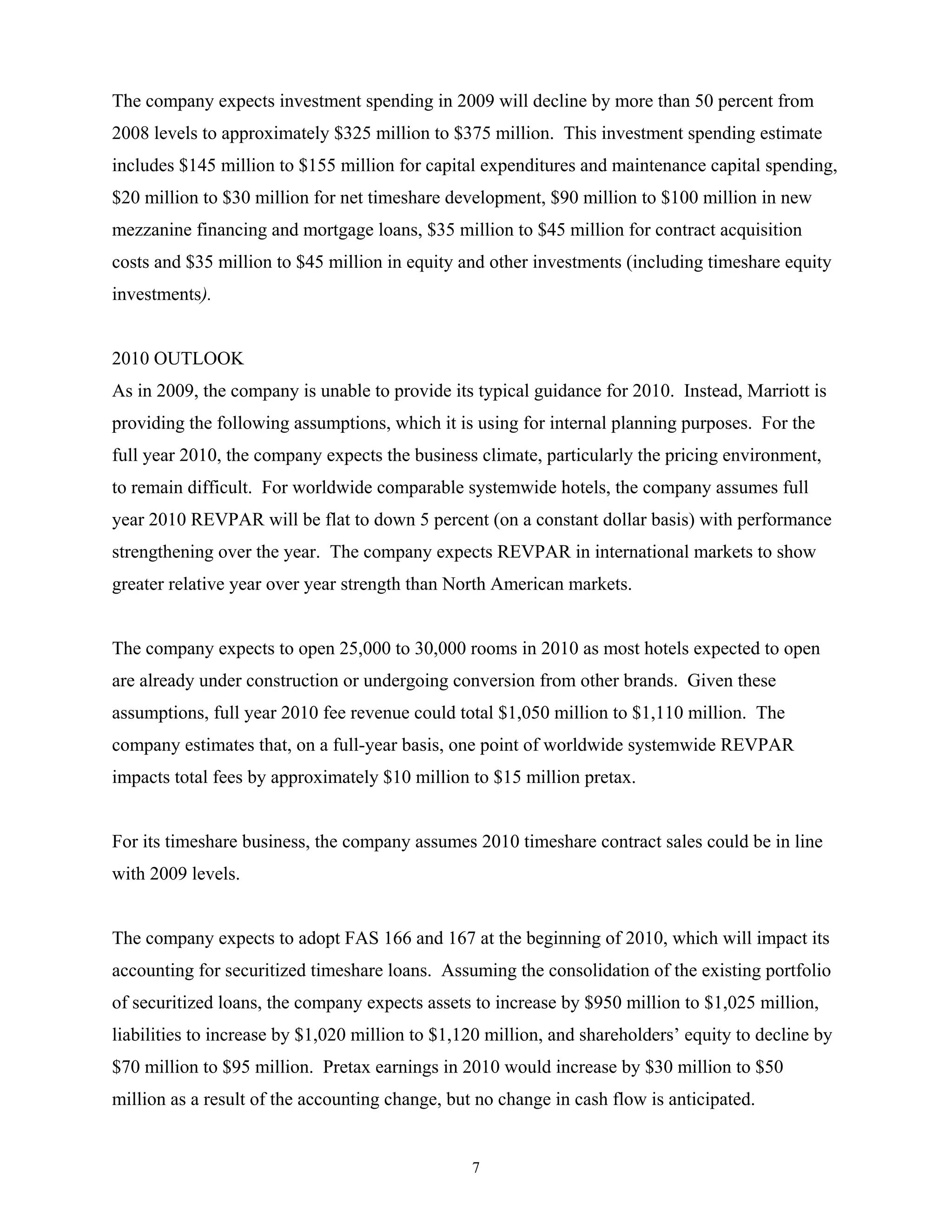 Q3 2009 Earning Report of Marriott International | PDF