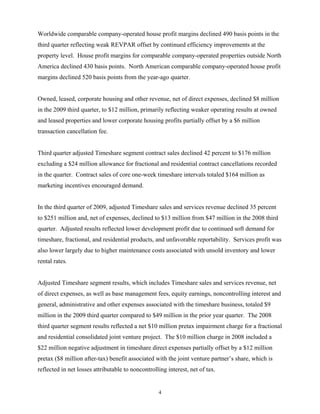 Q3 2009 Earning Report of Marriott International | PDF