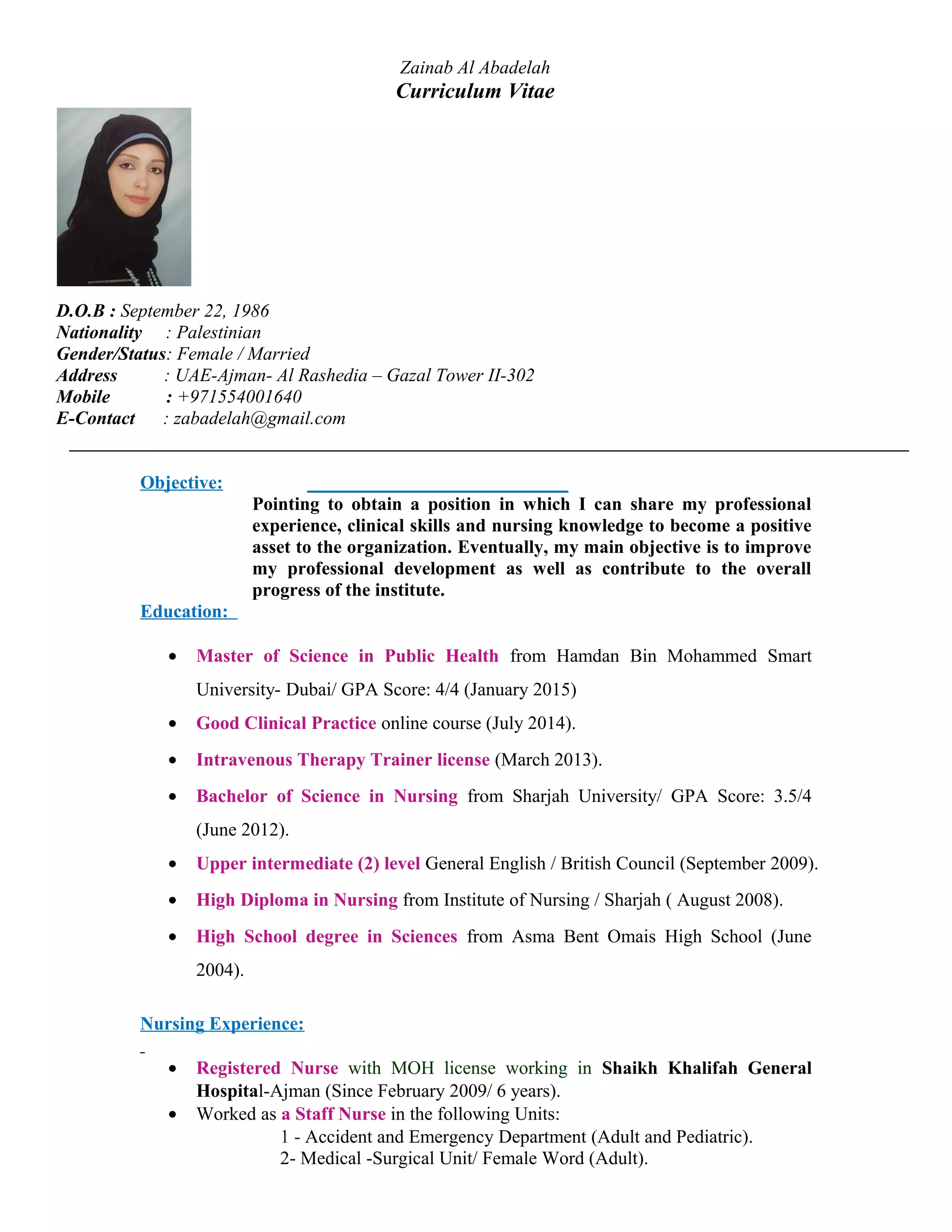 Zainab CV | DOC