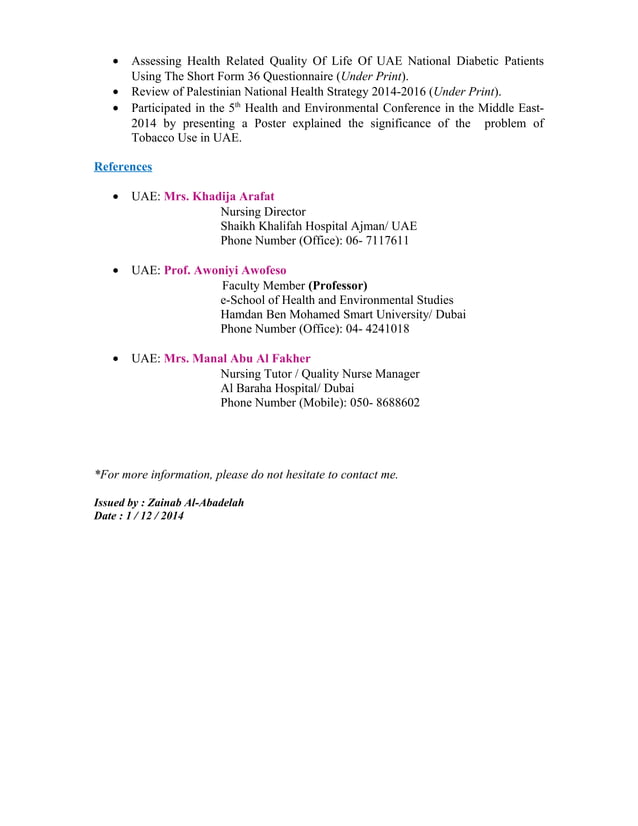 Zainab CV | DOC | Infectious Diseases | Diseases and Conditions