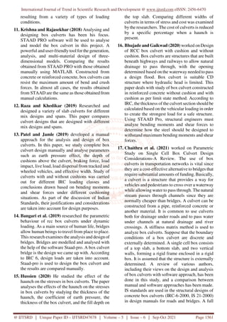 Comparative Analysis of Box Culvert with Cushion and Without Cushion ...