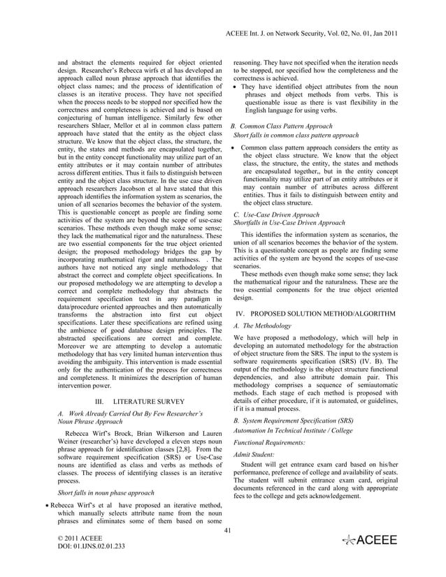 Design Of An Ameliorated Methodology For The Abstraction Of Usable Components Of Object Oriented
