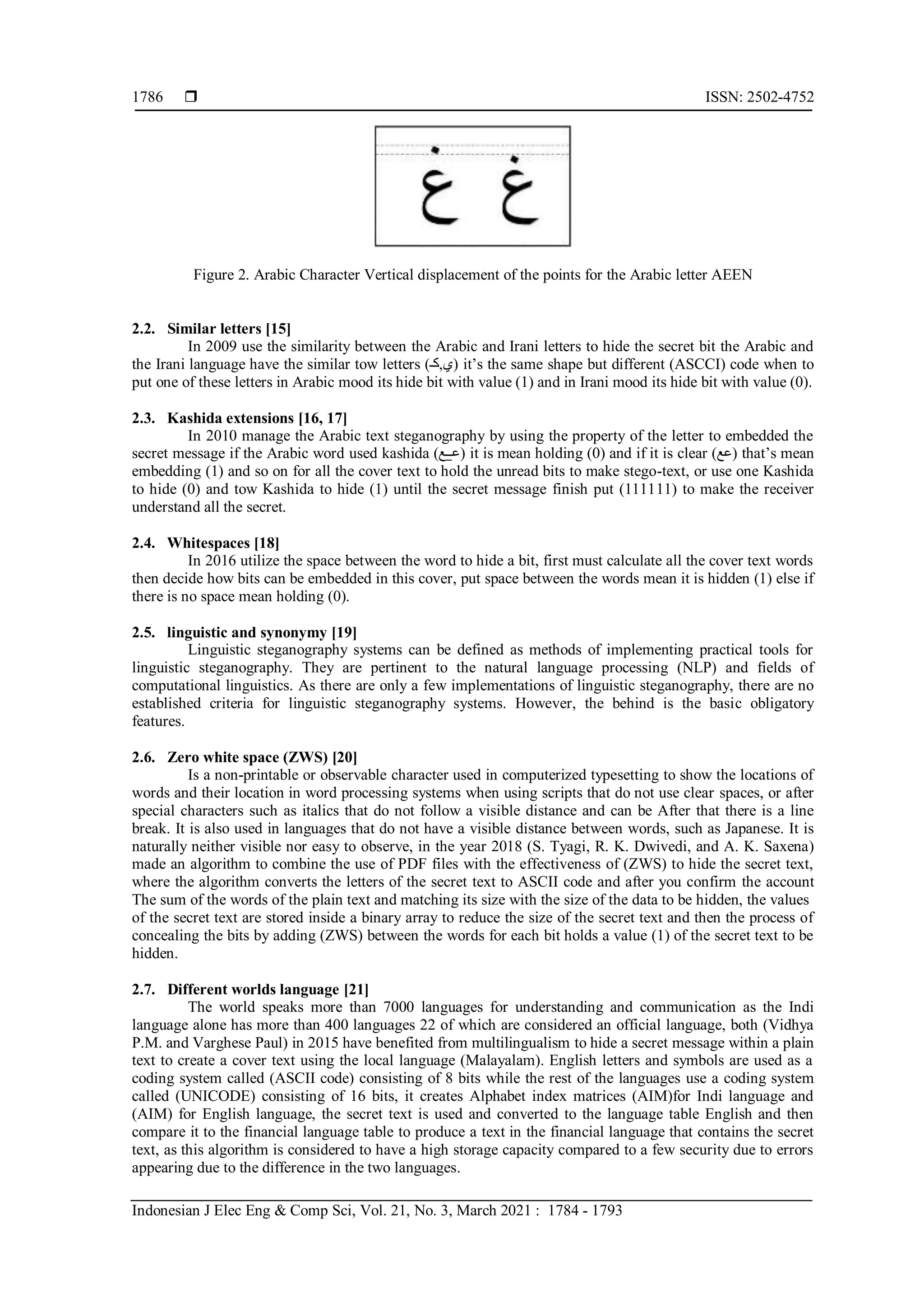 New text steganography method using the arabic letters dots | PDF