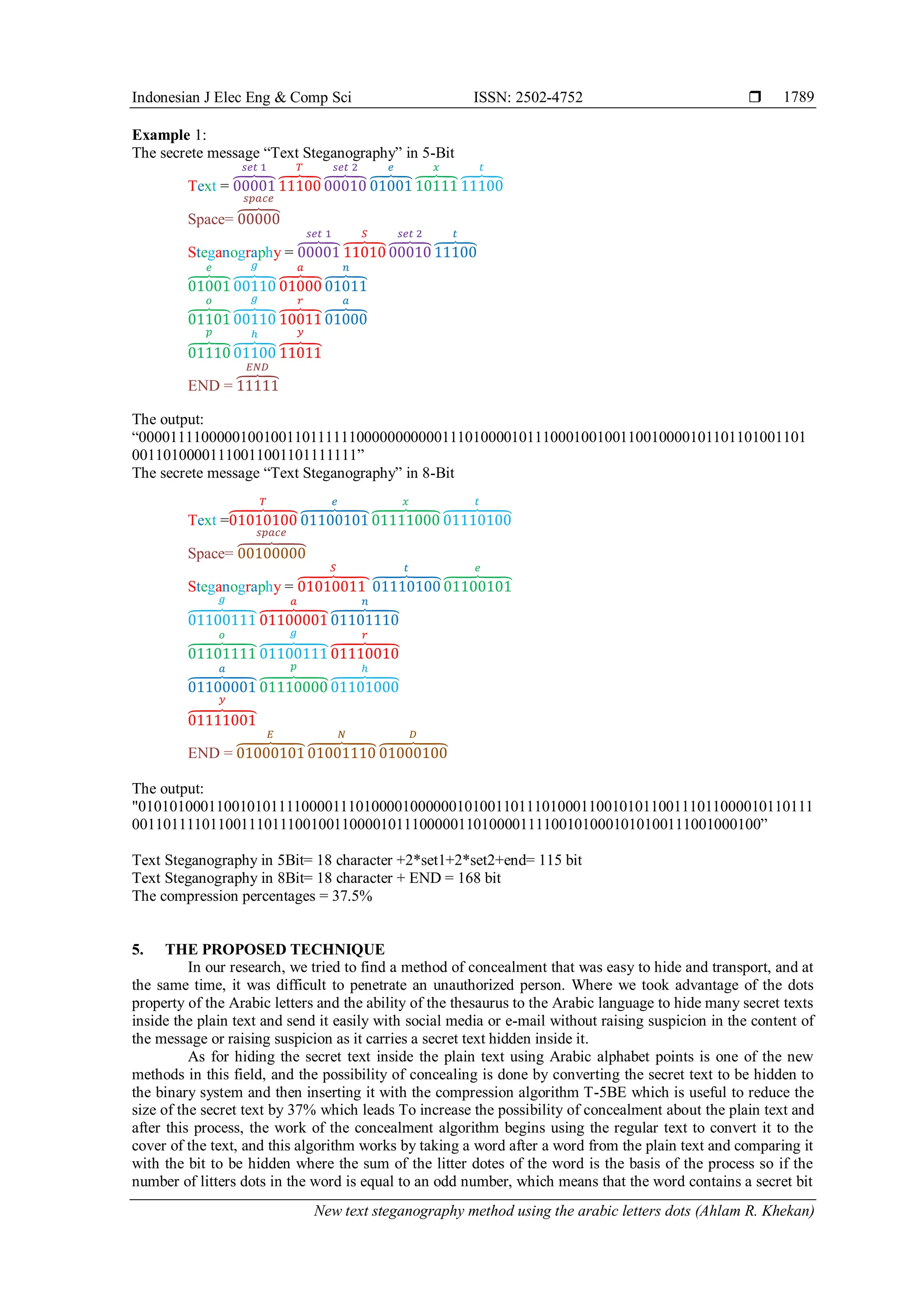 New text steganography method using the arabic letters dots | PDF