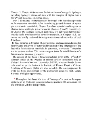 Interactions Of Hydrogen With Fusion Reactor Materials Tanabe Tetsuo | PDF