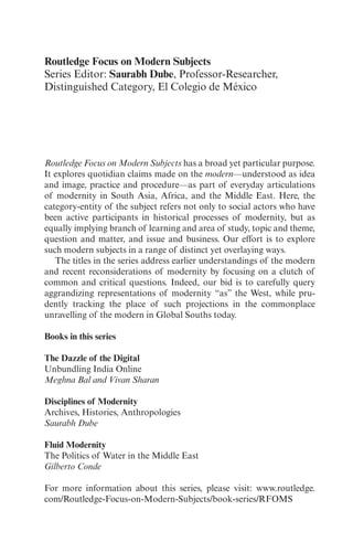 Fluid Modernity The Politics Of Water In The Middle East Gilberto Conde ...