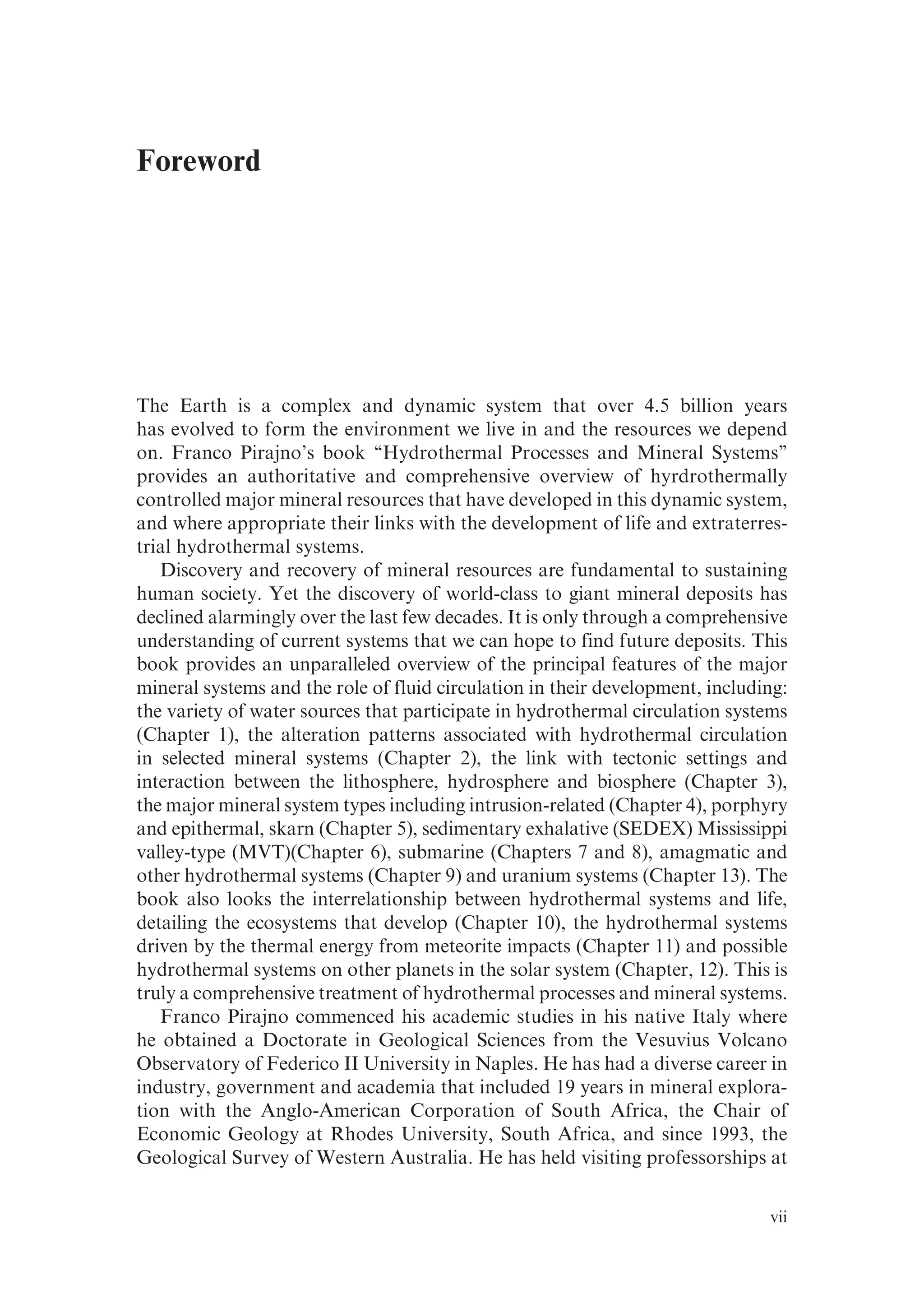 Hydrothermal Processes And Mineral Systems Franco Pirajno | PDF