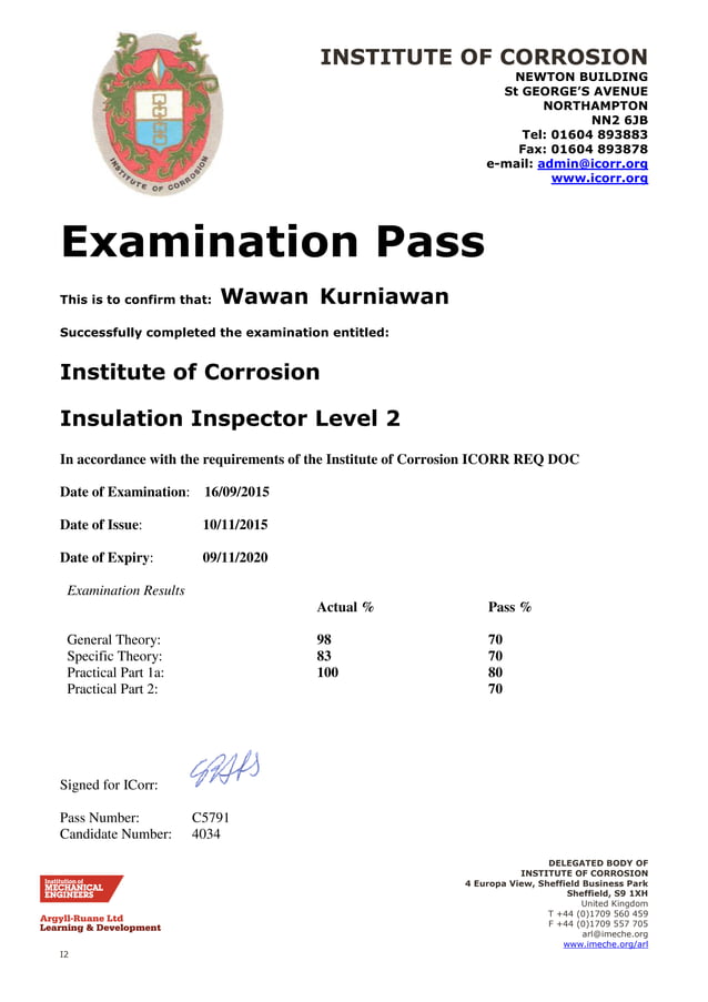 ICORR Insulation Level 2 | PDF