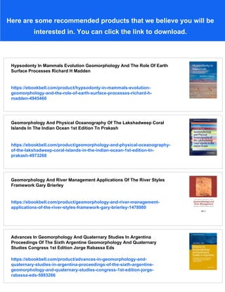Geomorphology And The Carbon Cycle Martin Evans | PDF